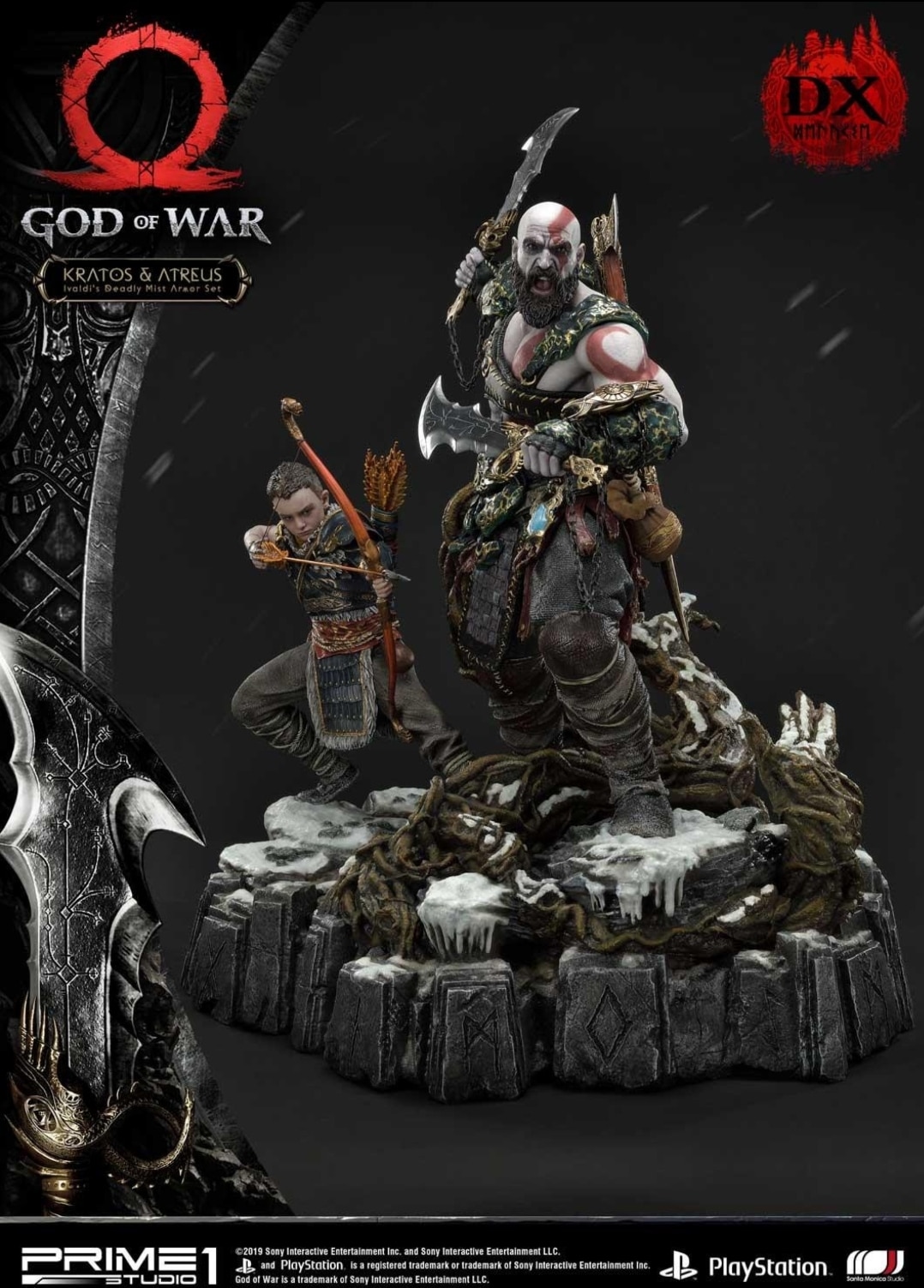 God of War Kratos and Atreus Statue Ivaldis Deadly Mist Armor - Comic ...