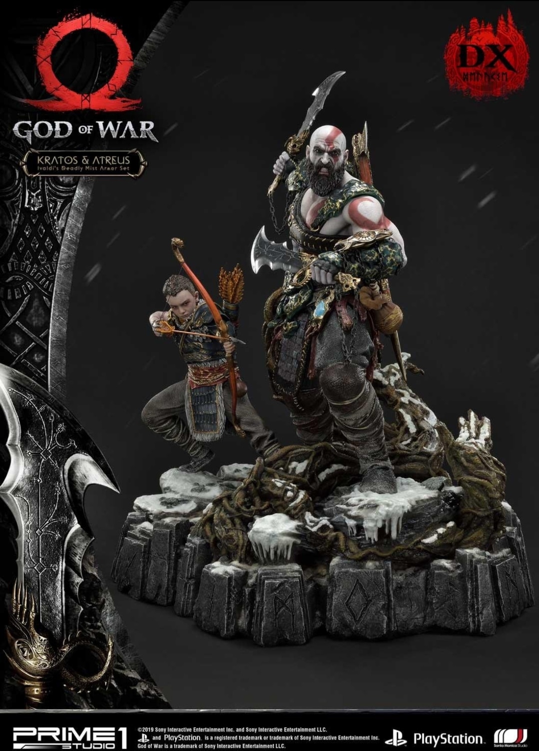 God of War Kratos and Atreus Statue Ivaldis Deadly Mist Armor - Comic ...