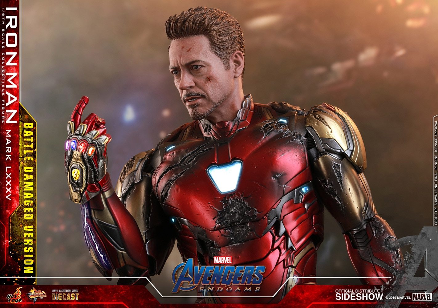 Avengers Endgame Iron Man Mark LXXV Battle-Damaged Sixth Scale Figure ...