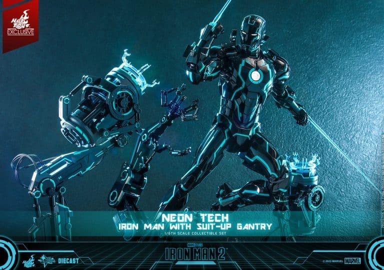 Hot Toys Neon Tech Iron Man Suit-Up Gantry Sixth Scale Figure - Comic ...
