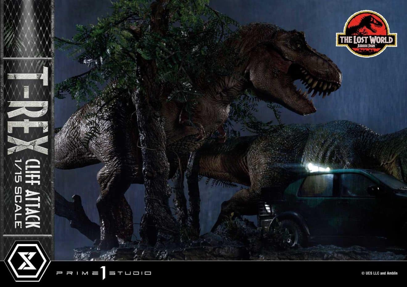 Jurassic Park T-Rex Cliff Attack Statue – Comic Concepts