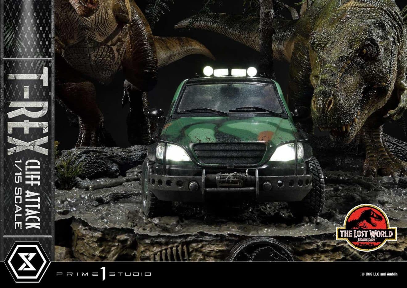 Jurassic Park T-Rex Cliff Attack Statue – Comic Concepts