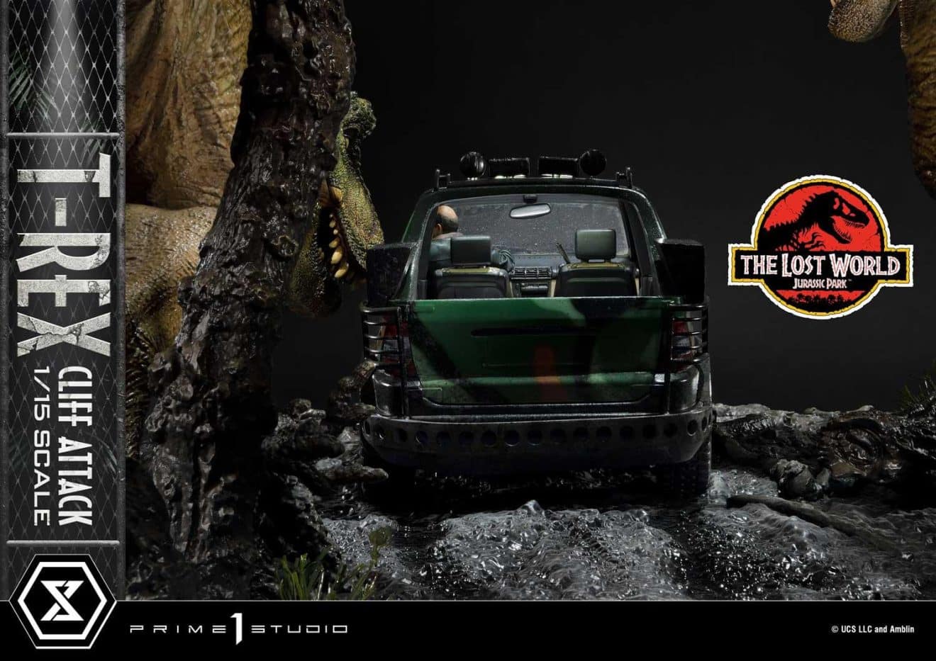 Jurassic Park T-Rex Cliff Attack Statue – Comic Concepts