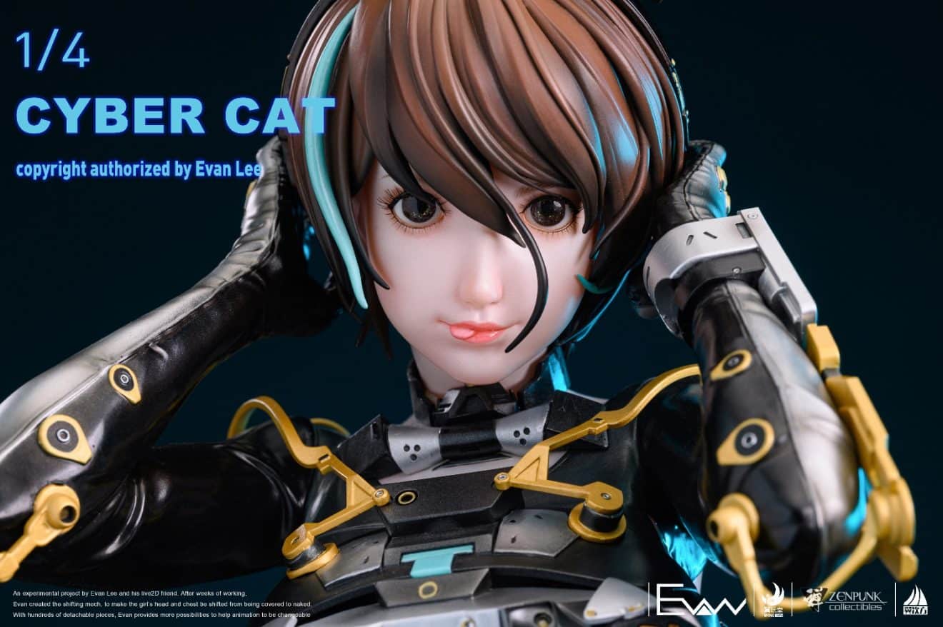 Zenpunk Collectibles Cyber Cat Statue 1/4 Scale Concept By Evan Lee ...
