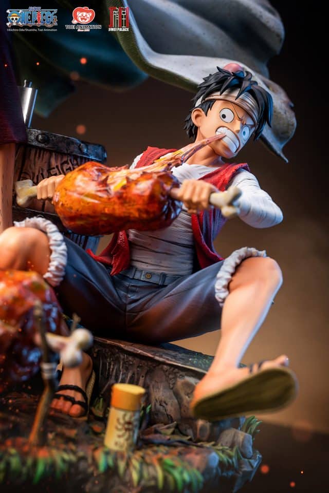 Jimei Palace One Piece Monkey D. Luffy and Silvers Rayleigh Statue Set ...