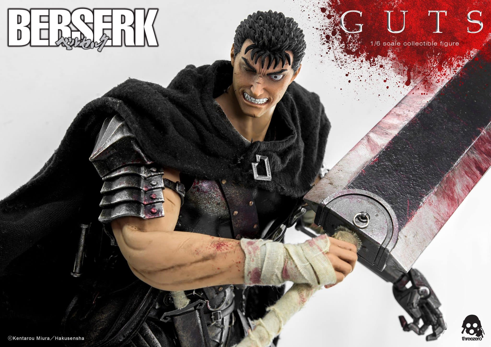 ThreeZero Guts The Black Swordsman Figure BERSERK Sixth Scale ...