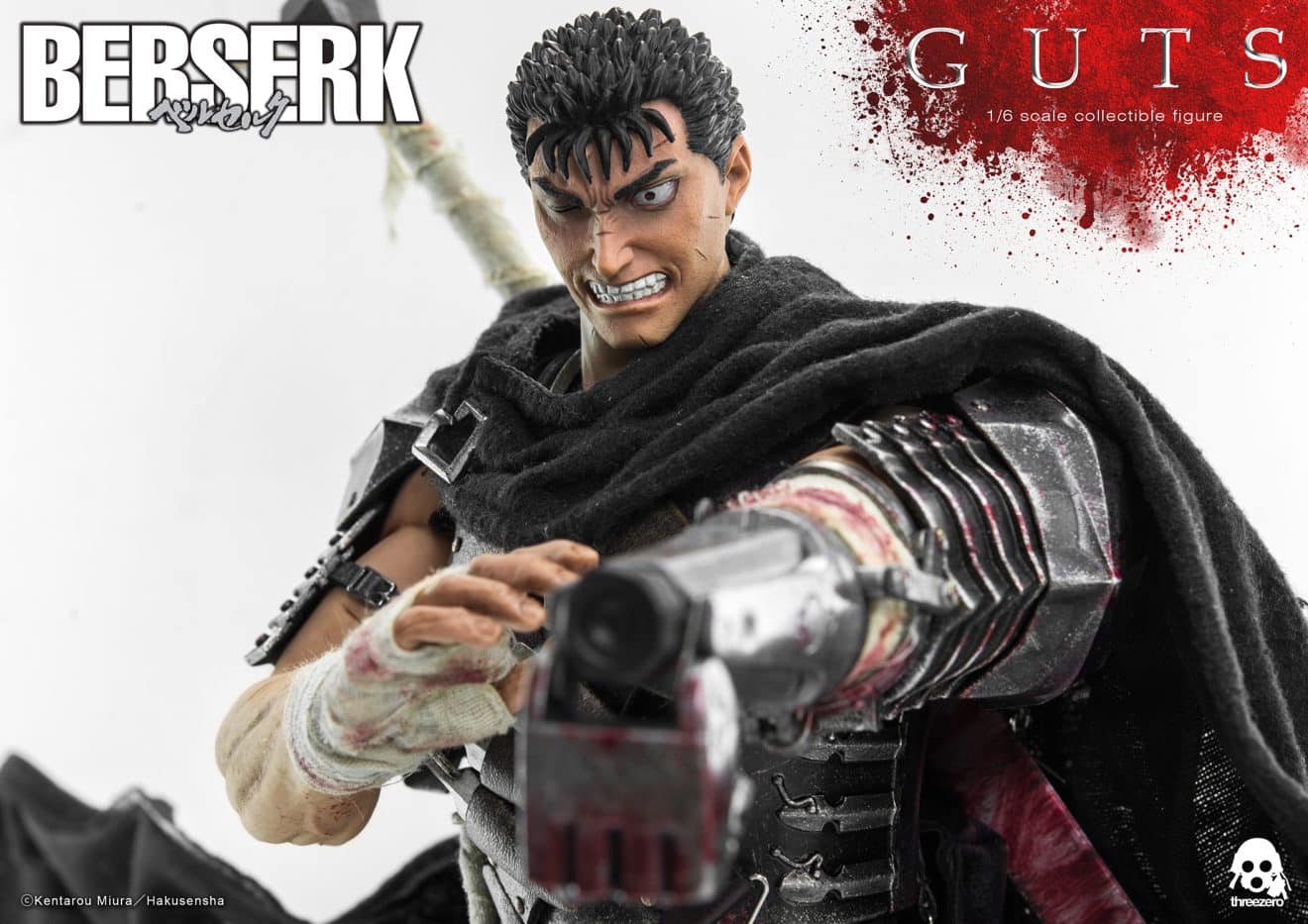 ThreeZero Guts The Black Swordsman Figure BERSERK Sixth Scale ...