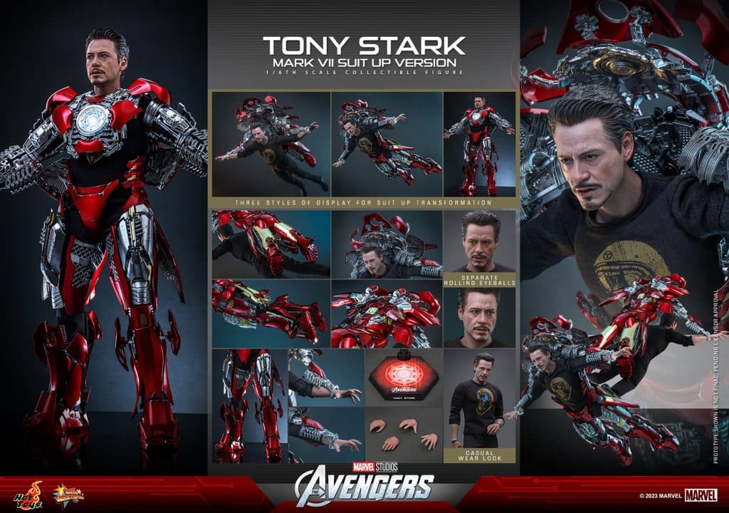 Hot Toys Tony Stark Mark VII Suit-Up Version Figure Iron Man Limited ...