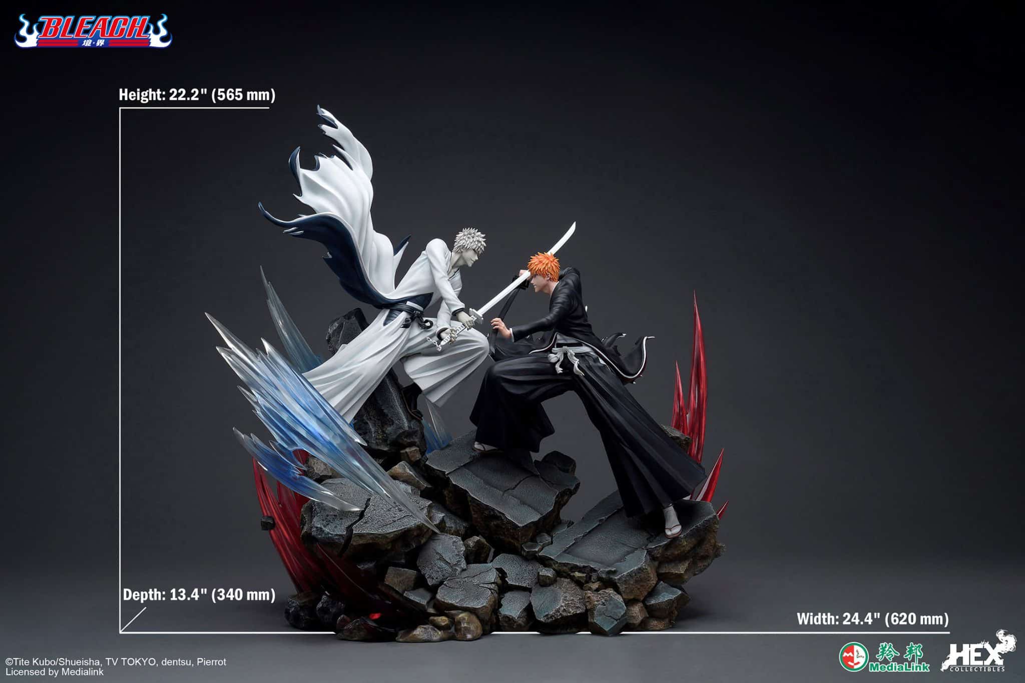 HEX Collectibles Ichigo Kurosaki VS Hollow Ichigo Statue Diorama Bleach ...