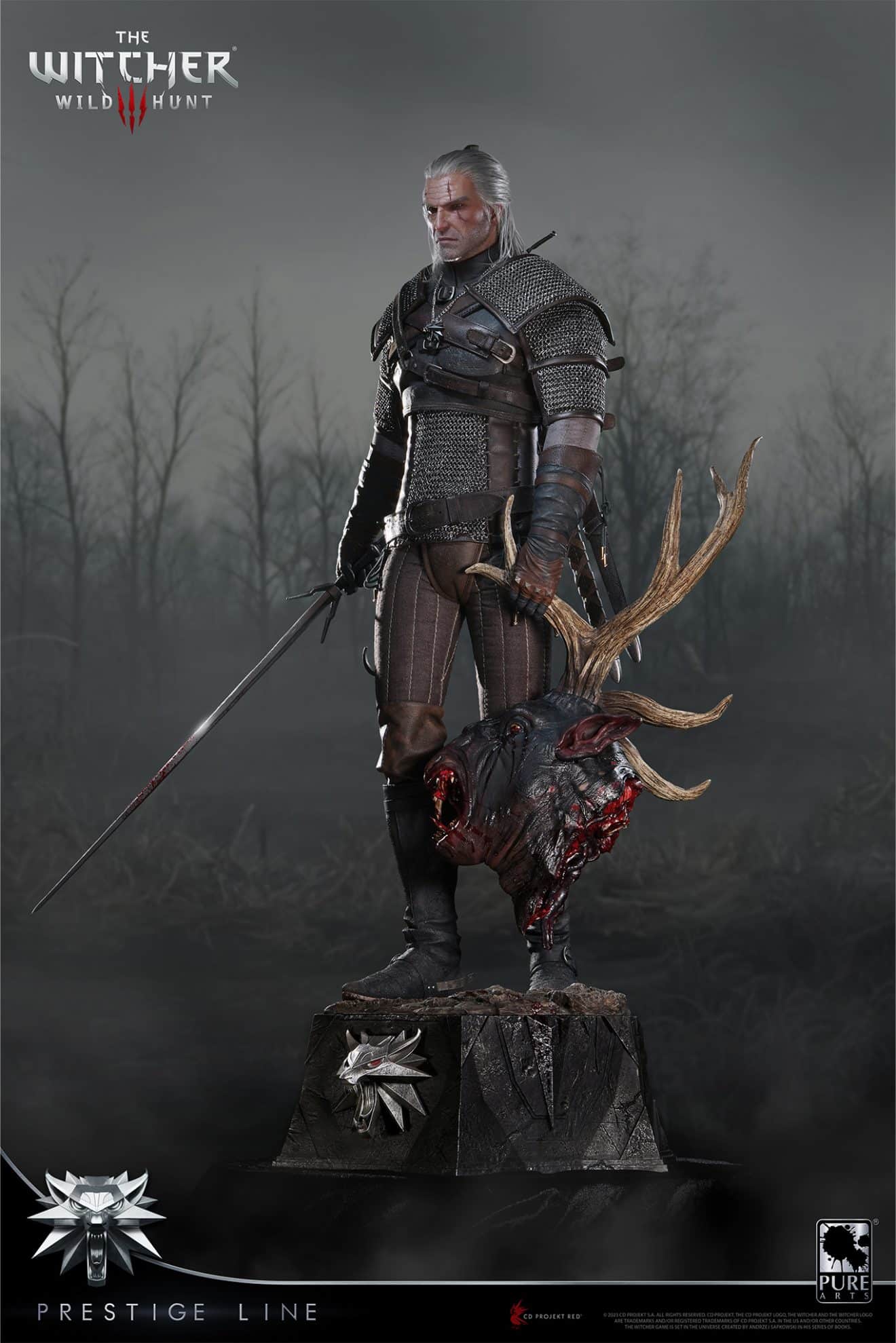 PureArts Geralt Of Rivia Statue 1/2 Scale Prestige Line Witcher ...