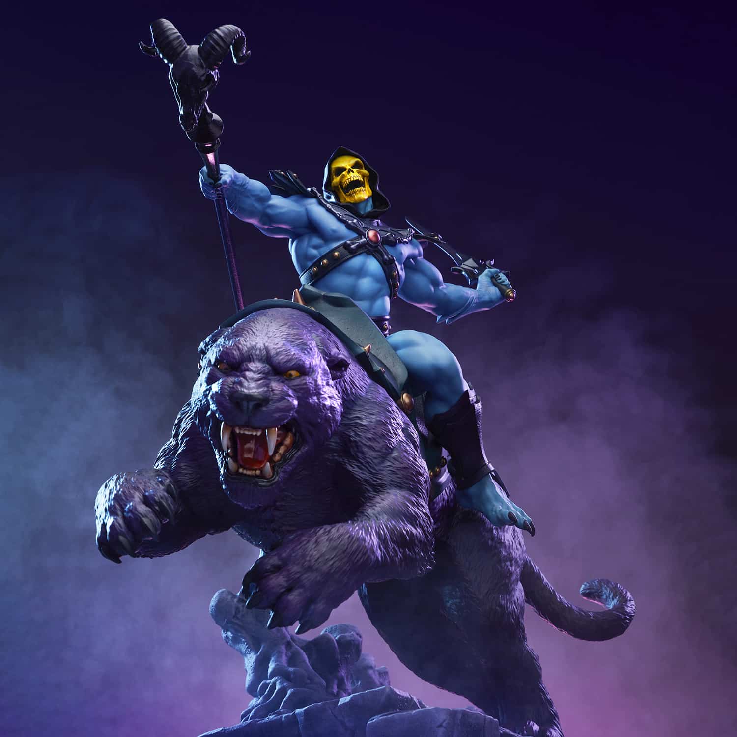 Tweeterhead Skeletor and Panthor Classic Deluxe Statue Masters Of The ...