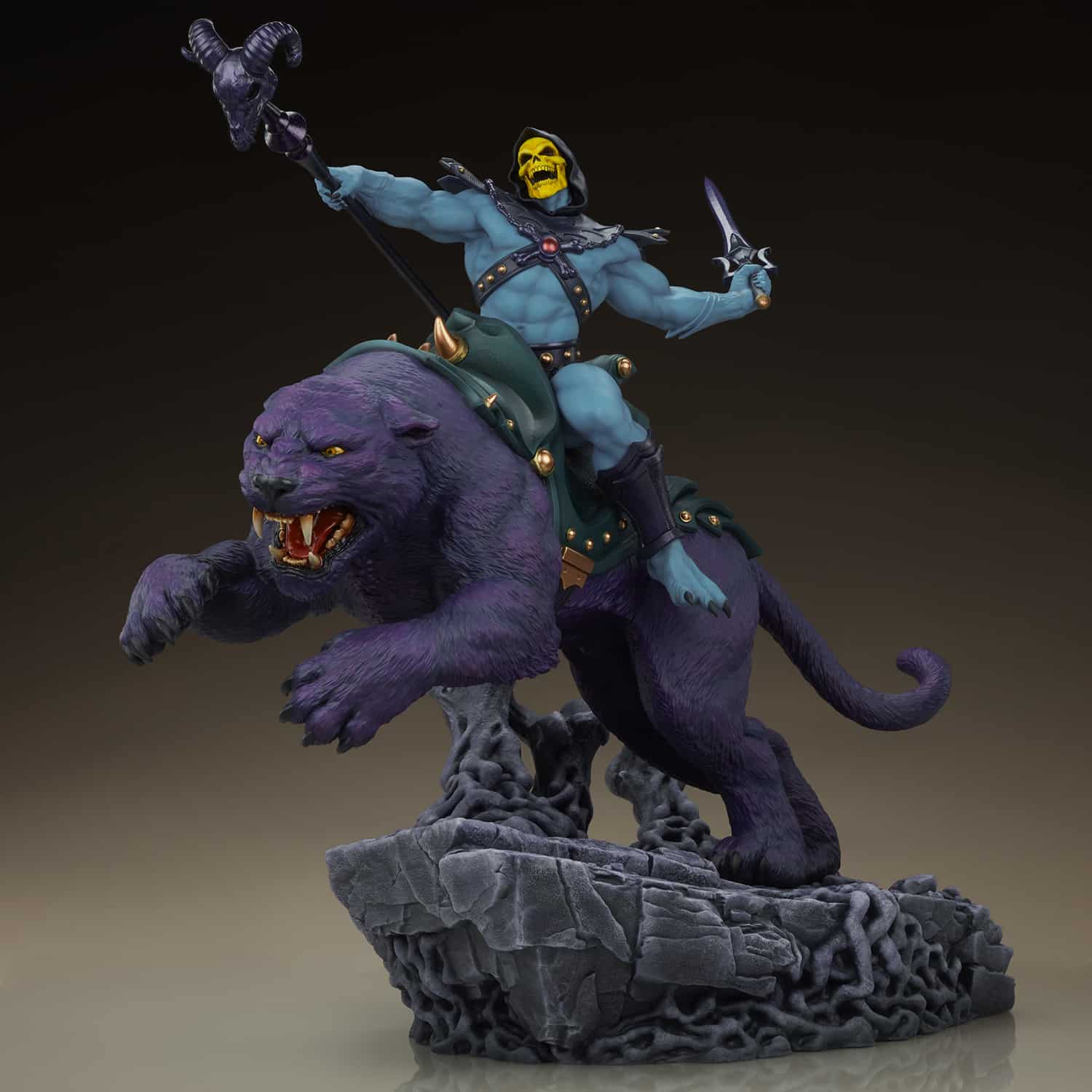 Tweeterhead Skeletor and Panthor Classic Deluxe Statue Masters Of The ...
