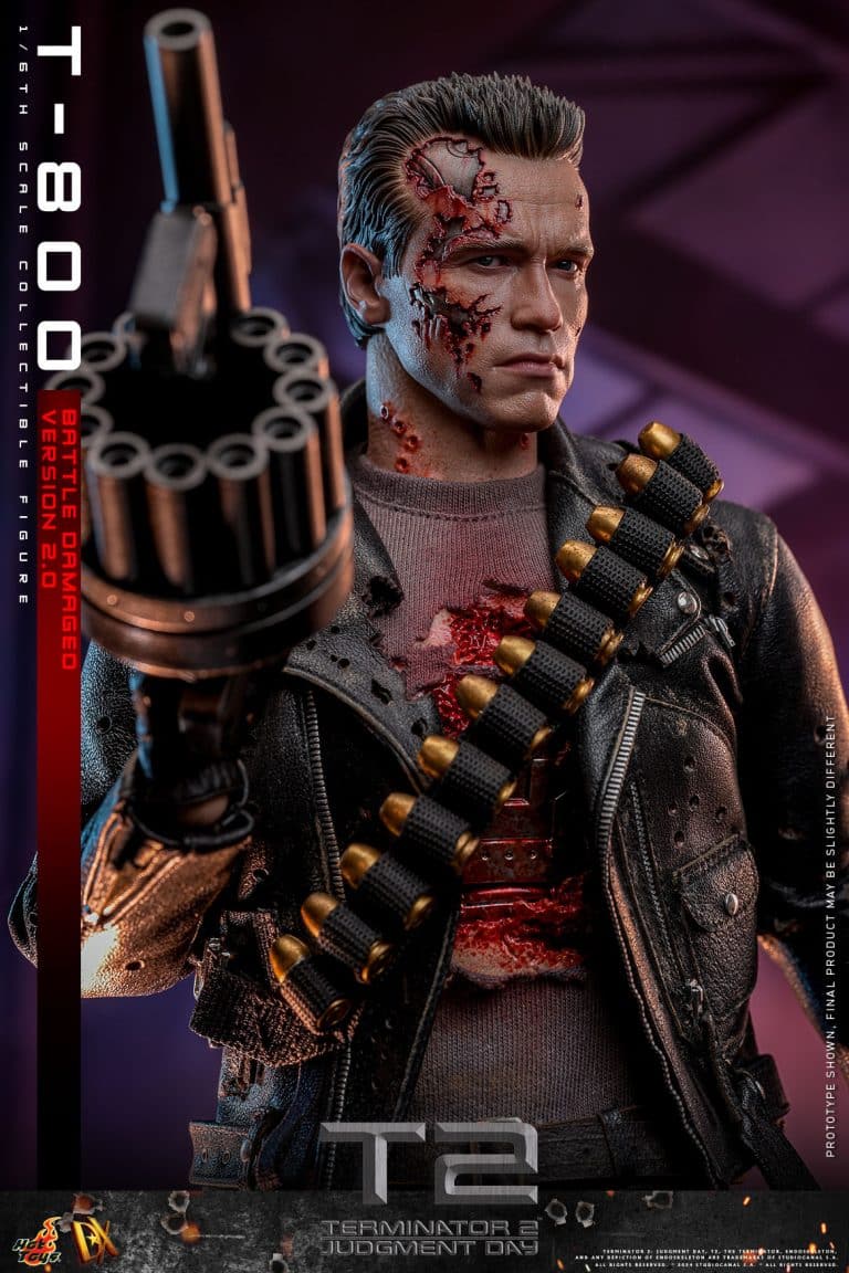 Hot Toys T-800 Sixth Scale Figure Battle Damaged 2.0 Version Limited ...