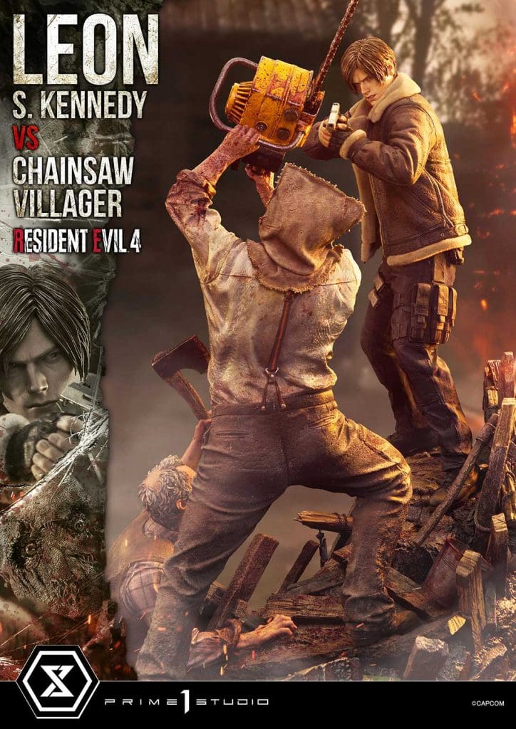 Leon S. Kennedy Versus Chainsaw Villager Statue Resident Evil 4 Limited Collectible - Comic Concepts