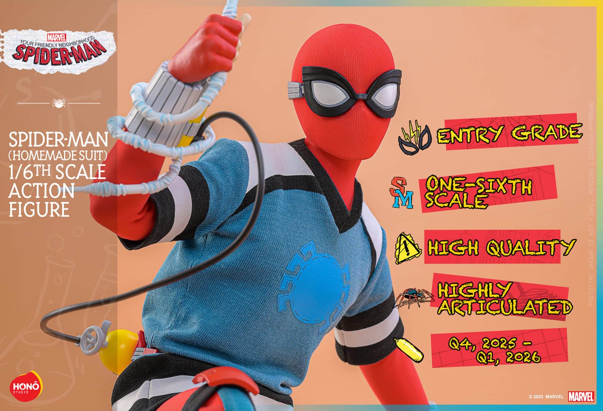 Spider-Man Homemade Suit Sixth Scale Figure - Comic Concepts