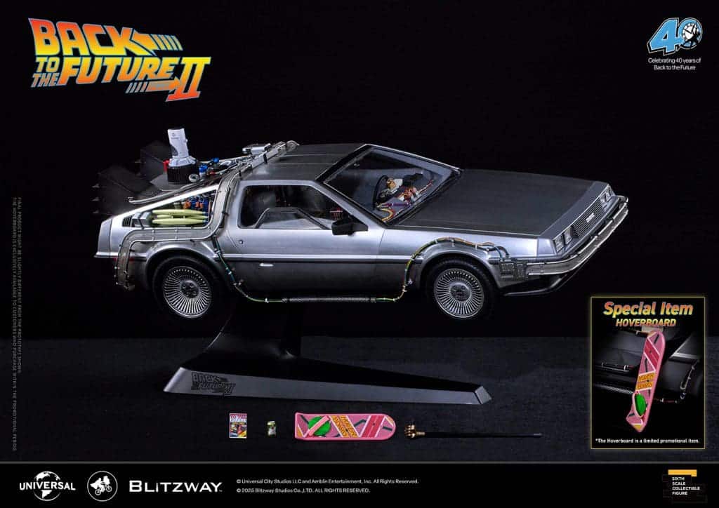 Back To The Future 2 Time Machine Sixth Scale Vehicle 1:6 DeLorean ...