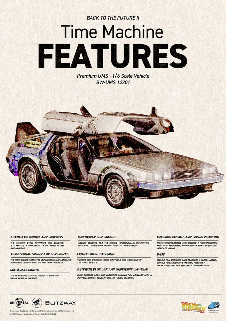 Back To The Future 2 Time Machine Sixth Scale Vehicle 1:6 DeLorean ...