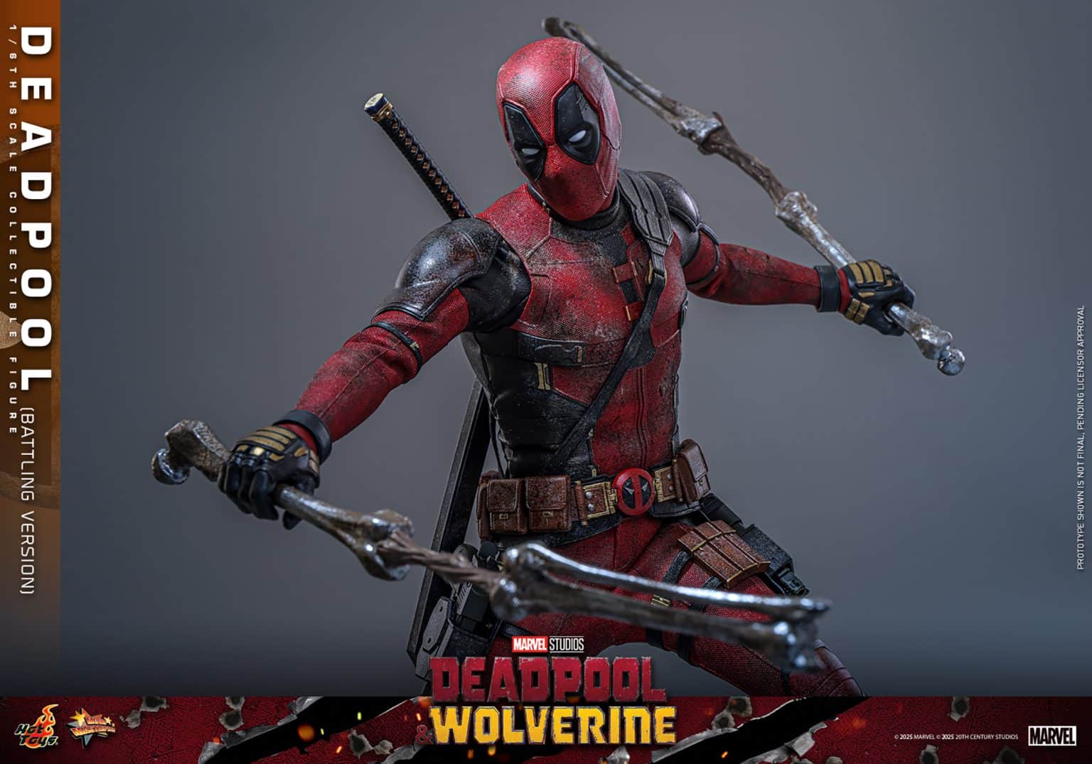 Deadpool Battling Version Sixth Scale Figure Marvel Limited Collectible ...