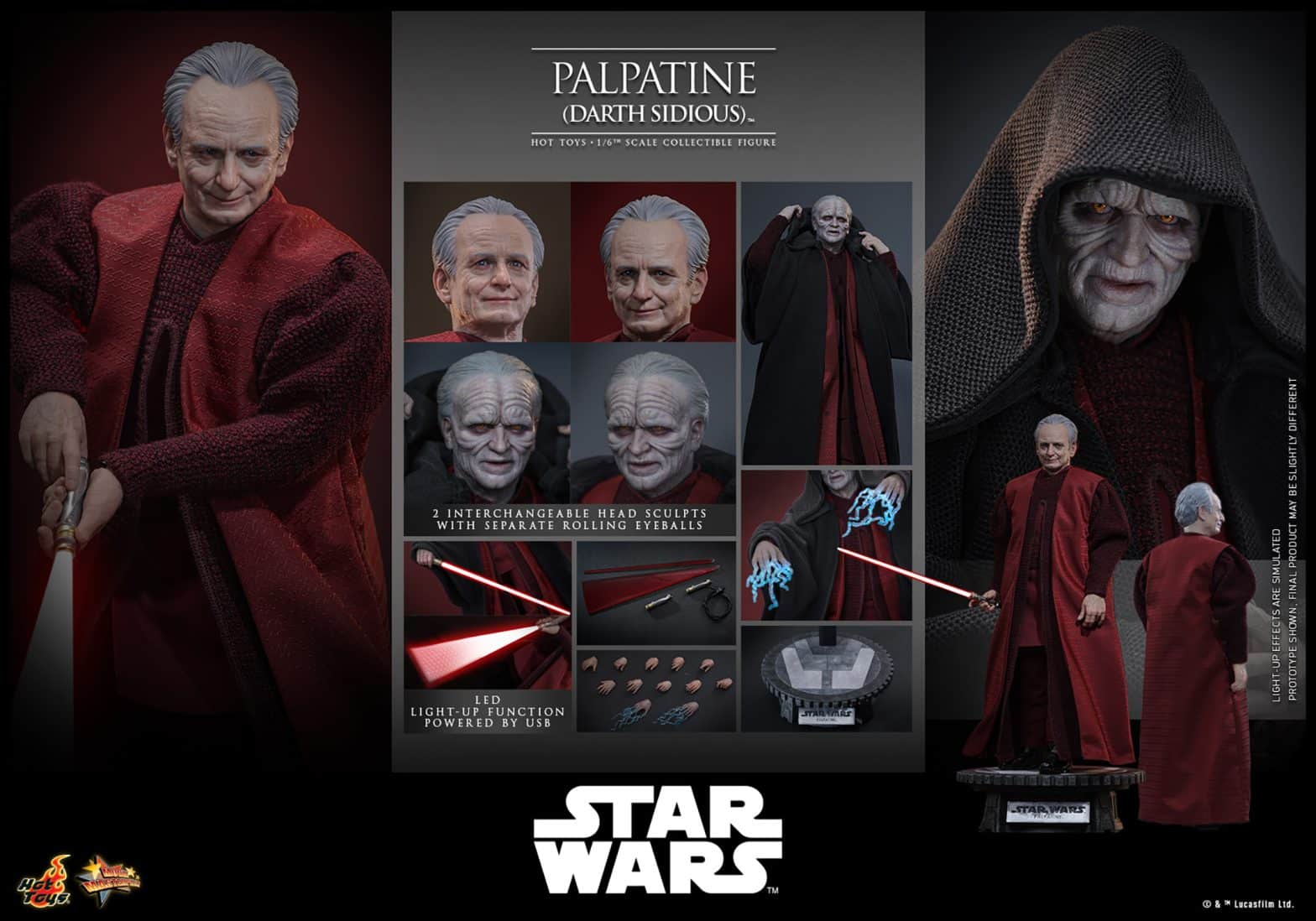 Palpatine Darth Sidious Sixth Scale Figure Limited Star Wars ...